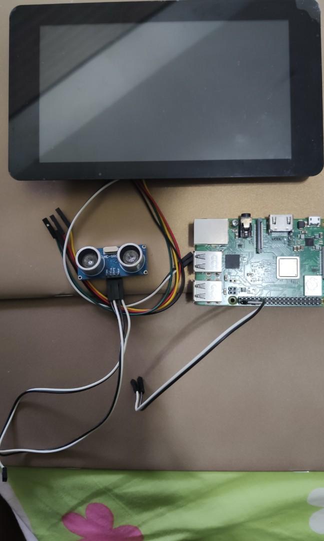 Raspberry pi 3 b+連mon ,ultrasonic sensor, 手提電話, 電話及其他裝置配件, 其他電子周邊配件及產品 ...