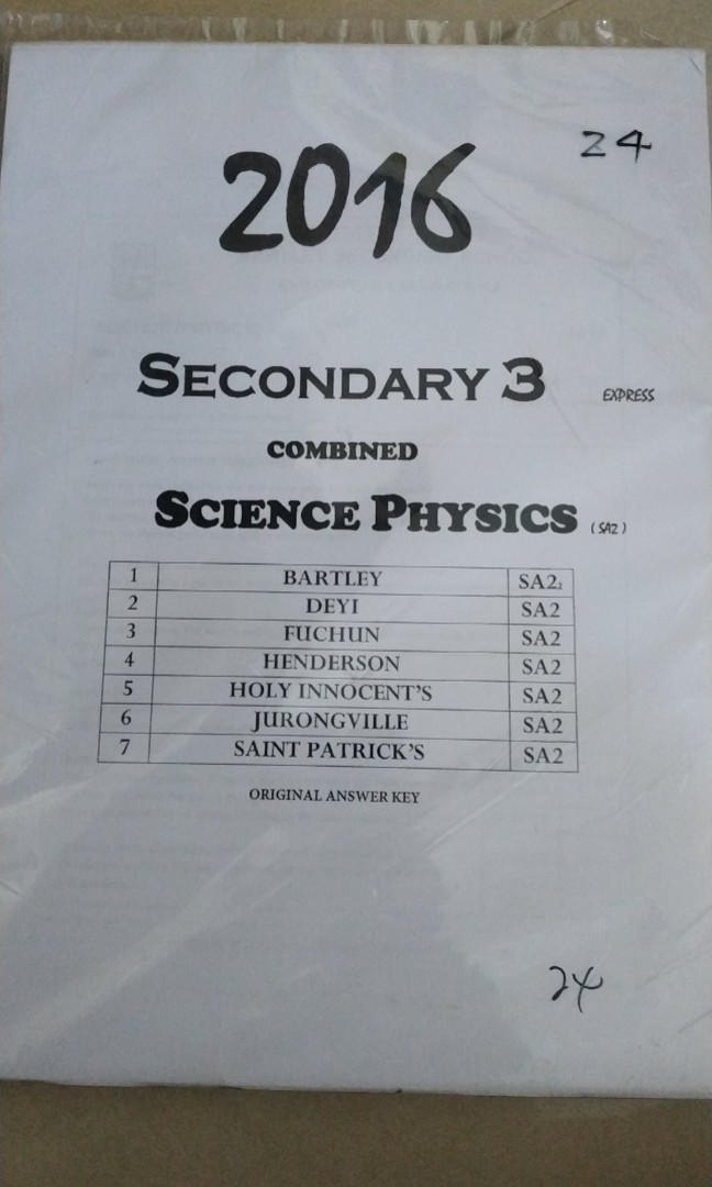 Sec 3 Combined Science Physics Papers, Hobbies & Toys, Books ...