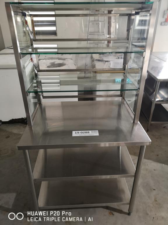3 tier stainless steel table with 3 tier over glass counter, Home ...