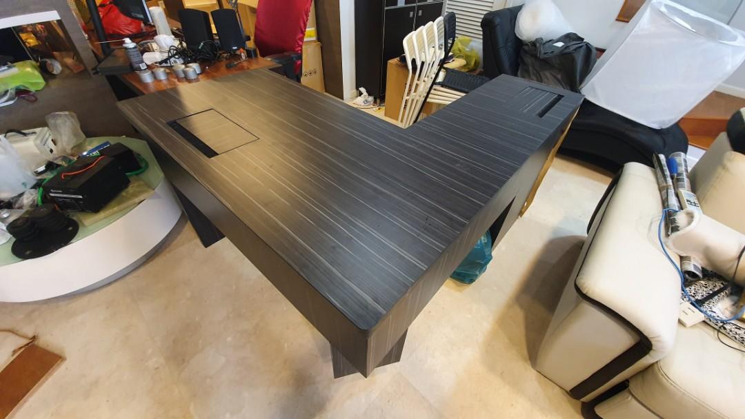Free L Shaped Plywood Modern Grey Computer Table, Furniture & Home ...