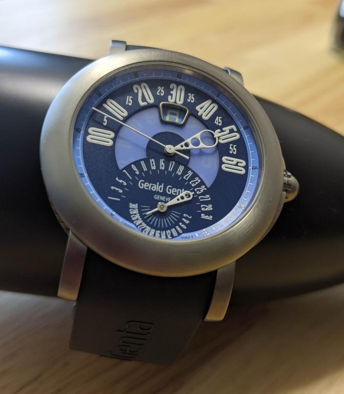 Gerald Genta Blue Bi-retro Titanium BSP.Y.80-2 (Recently Serviced ...