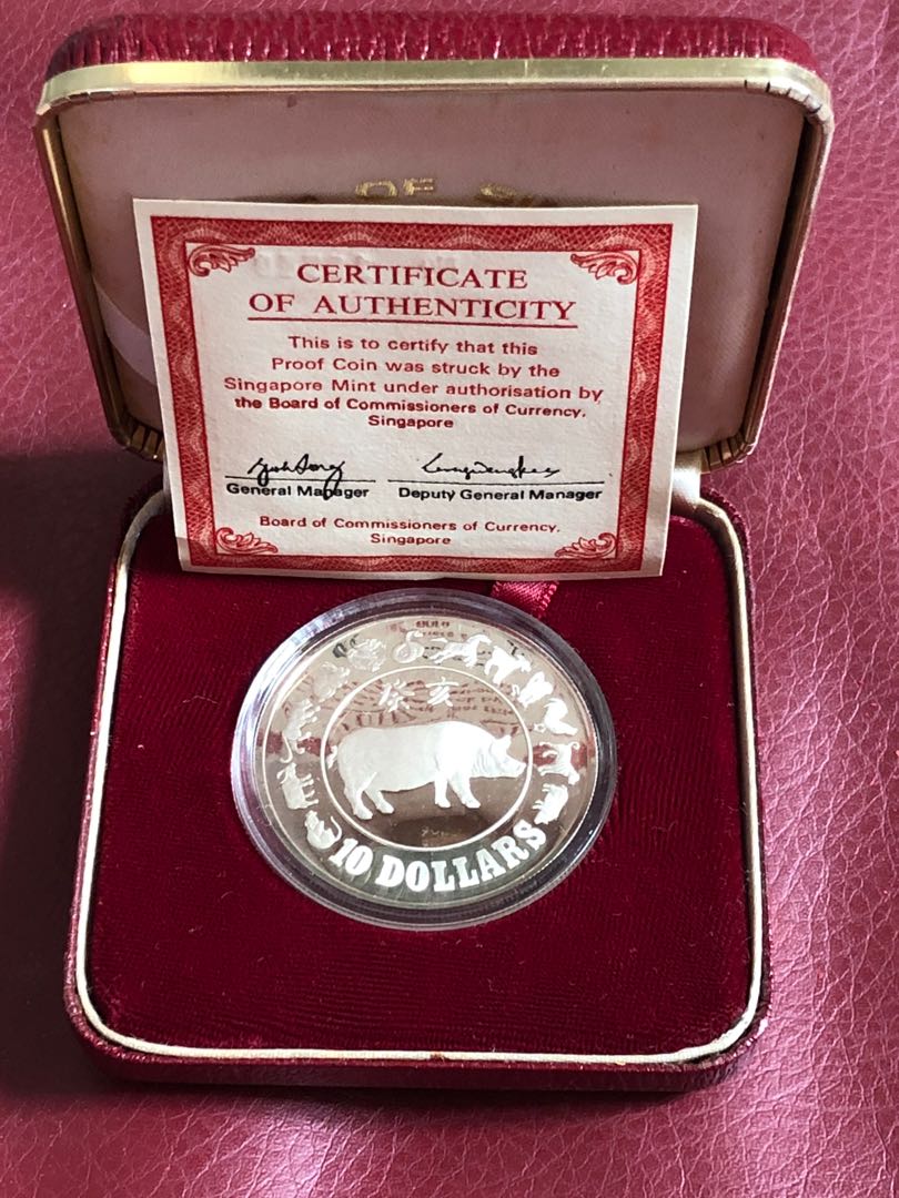 Silver proof Coin year of the Boar.( issue in 1983)., Hobbies & Toys ...