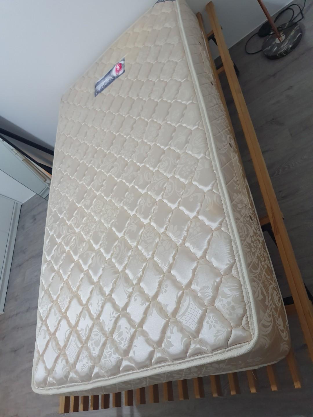 Super-single pocket spring mattress & bed frame, Furniture & Home ...