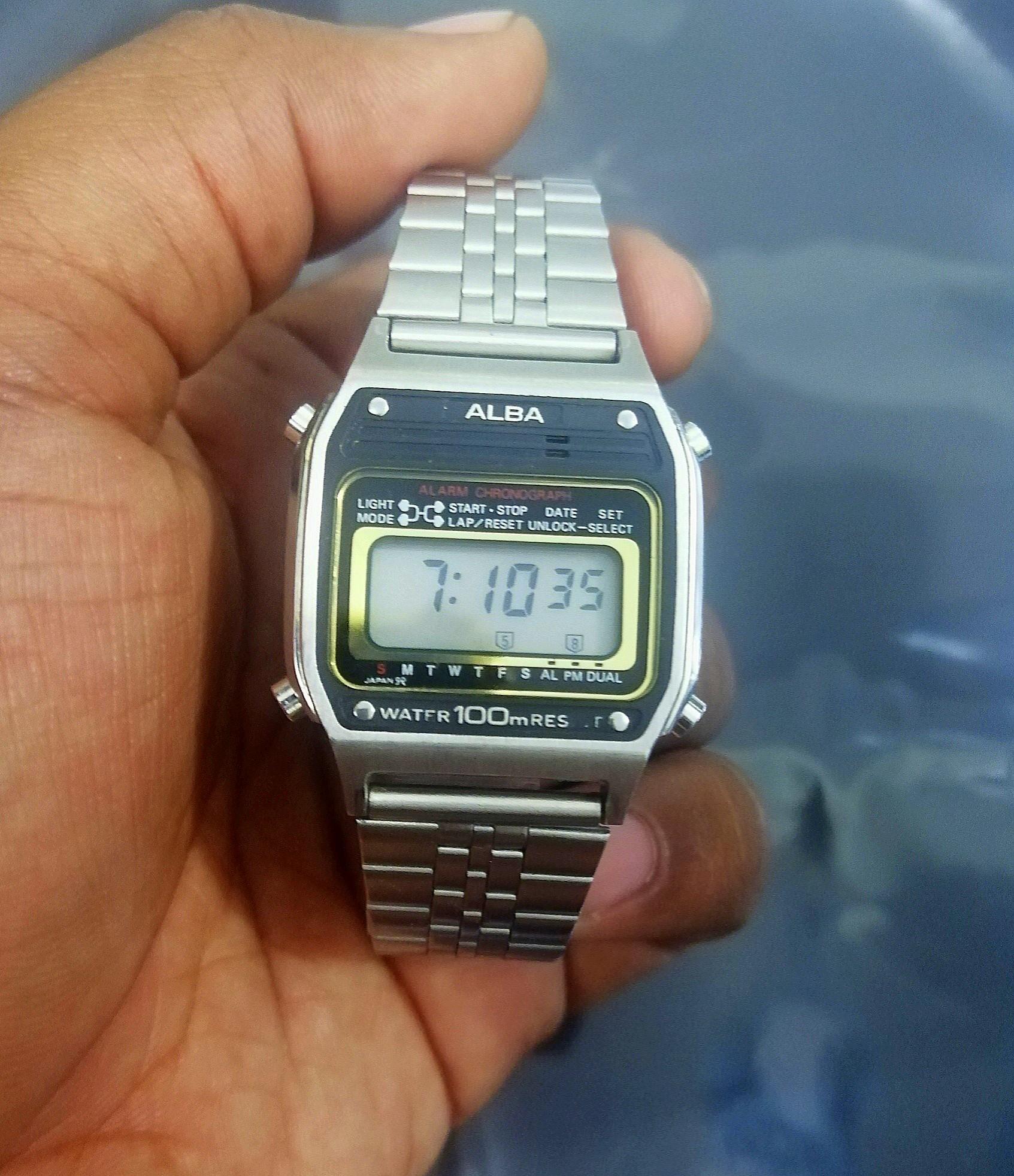 Vintage Seiko Alba Digital Alarm Chronograph, Men's Fashion, Watches ...