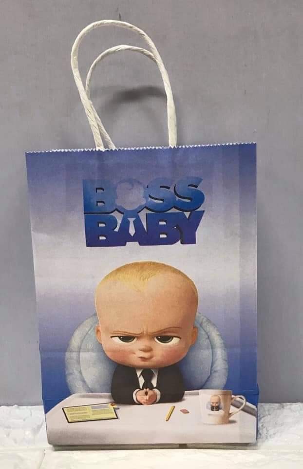 PARTY NEEDS 12 pcs Boss Baby Paper Bag, Hobbies & Toys, Stationary ...