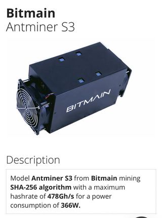 Genuine retailers Antminer S3 Bitmaintech Bitcoin Miner