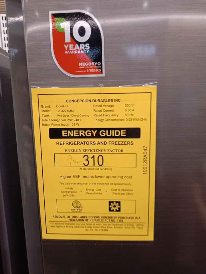 8.7 cu ft CONDURA NEGOSYO INVERTER REF FOR SALE, TV & Home Appliances ...