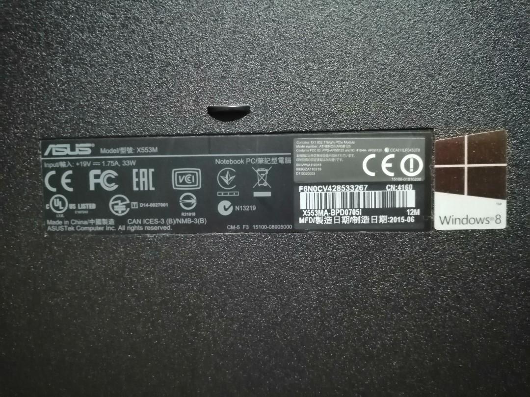 Asus X553M Laptop 15.6" Intel Pentium CPU N3540@2.16Ghz 4GB RAM 700GB ...