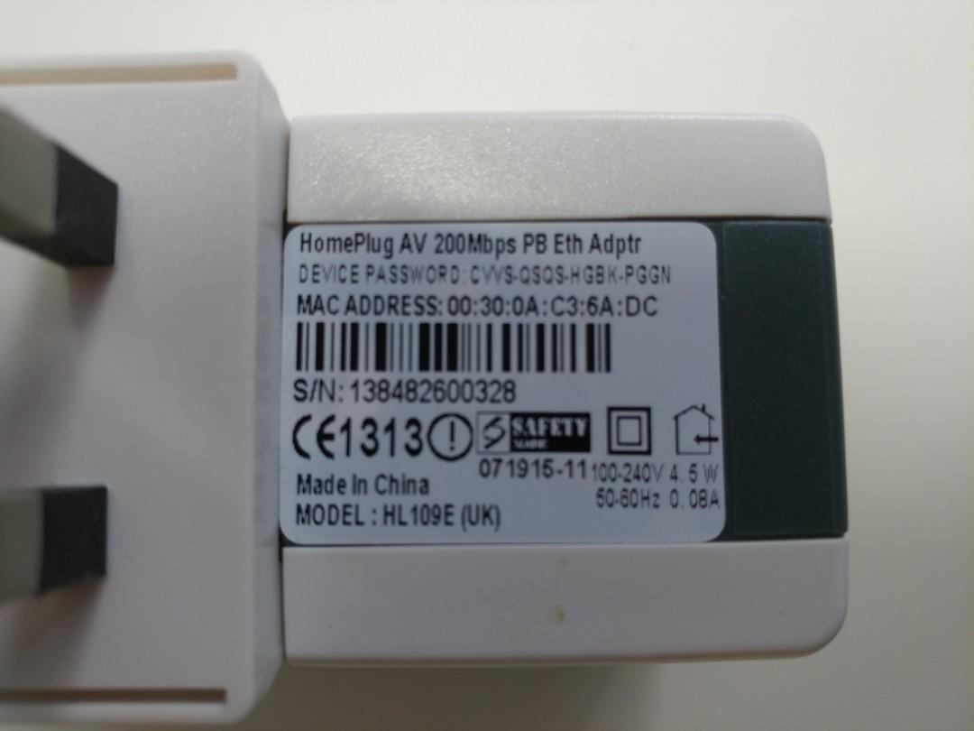Aztech HL110E-AR Homeplug 200Mbps, Computers & Tech, Parts ...