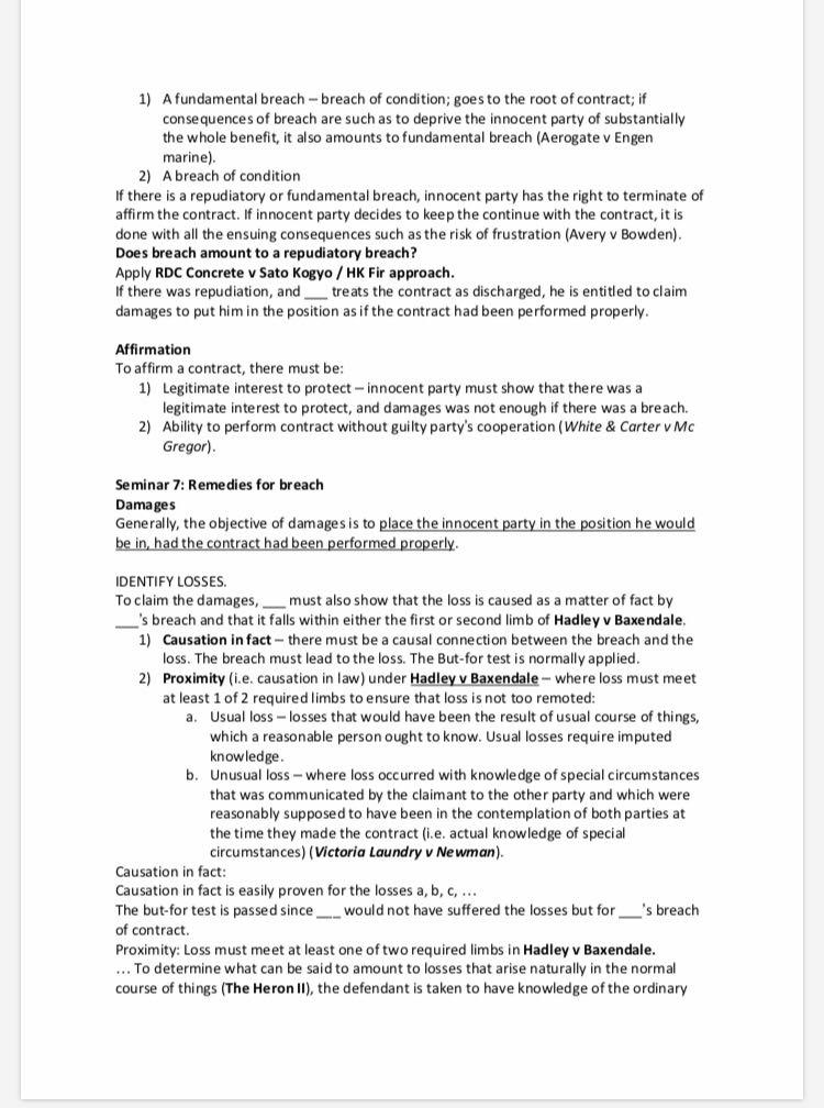 (BU8301) Introduction to Business Law in Singapore (TB, notes and cheat ...