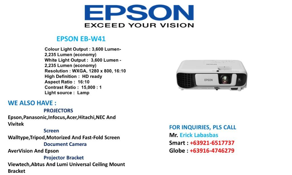 Epson Projectors, TV & Home Appliances, TV & Entertainment, Projectors ...