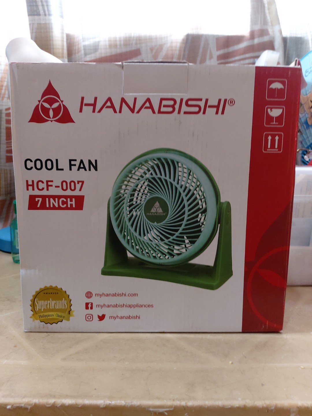 Hanabishi 7 inch cool fan, Furniture & Home Living, Lighting & Fans ...