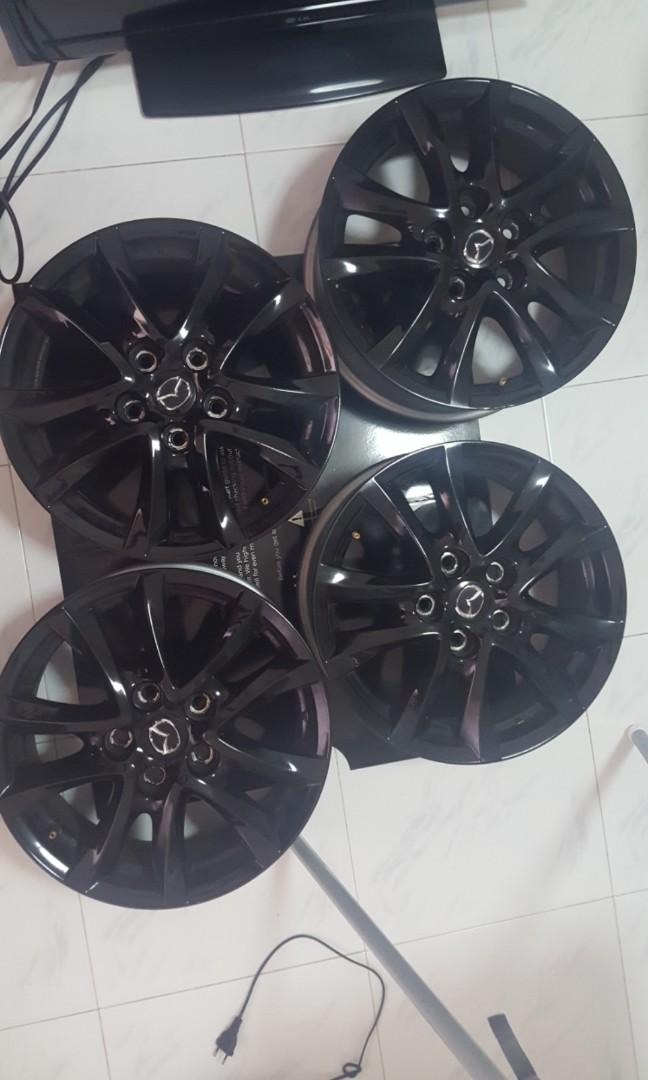 Mazda 3 16inch 5x114.3 Original Rims - Glossy black, Car Accessories ...