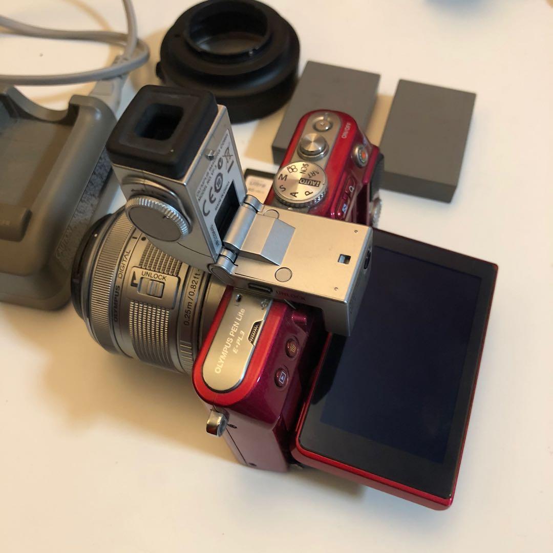 Olympus PEN E-PL3 with EVF, 2 batteries, EF-m43, Photography, Cameras ...
