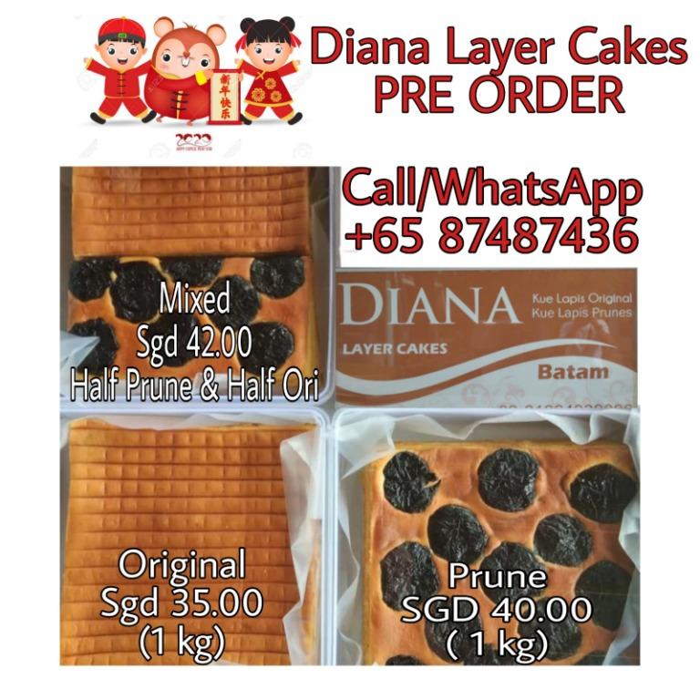 PRE ORDER DIANA LAYER CAKE BATAM TO SINGAPORE, Food & Drinks, Local ...