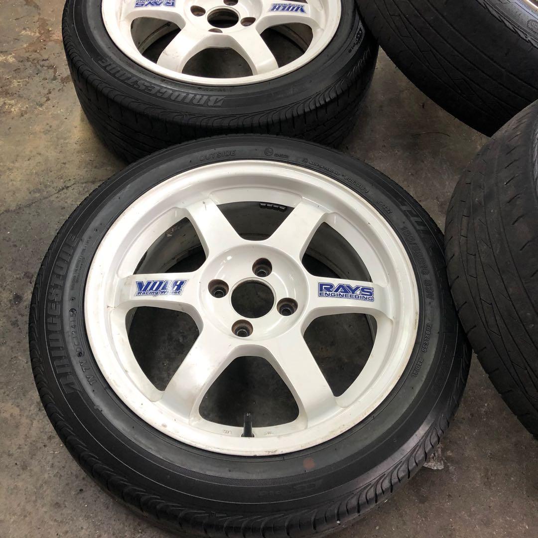 Rim TE37 16 pcd100, Auto Accessories on Carousell