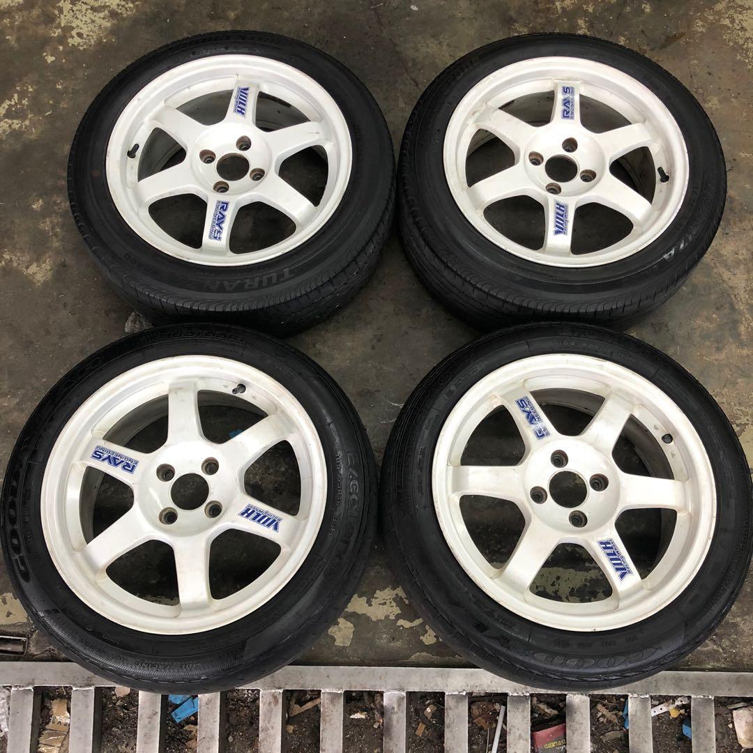 Rim TE37 16 pcd100, Auto Accessories on Carousell