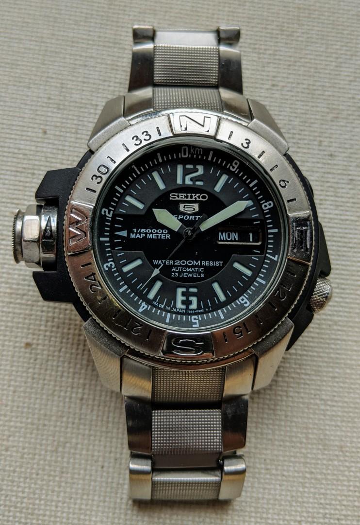 Seiko Map Meter 7S26-02KO Automatic Watch, Men's Fashion, Watches ...