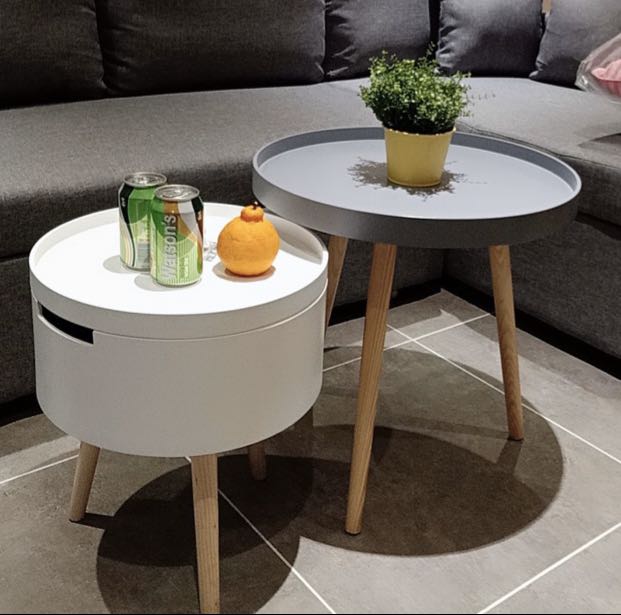 Solid wood small round coffee table side Nordic simple, Furniture ...