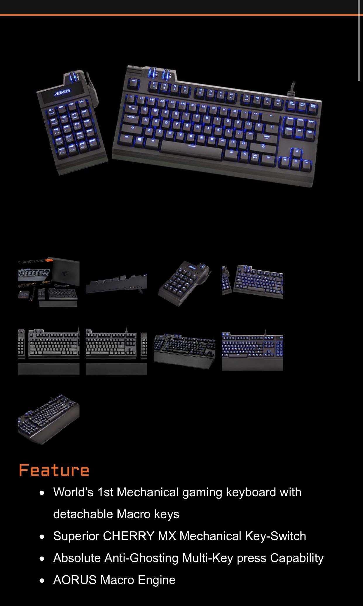AORUS Thunder K7 Mechanical Gaming Keyboard , Computers & Tech, Parts ...