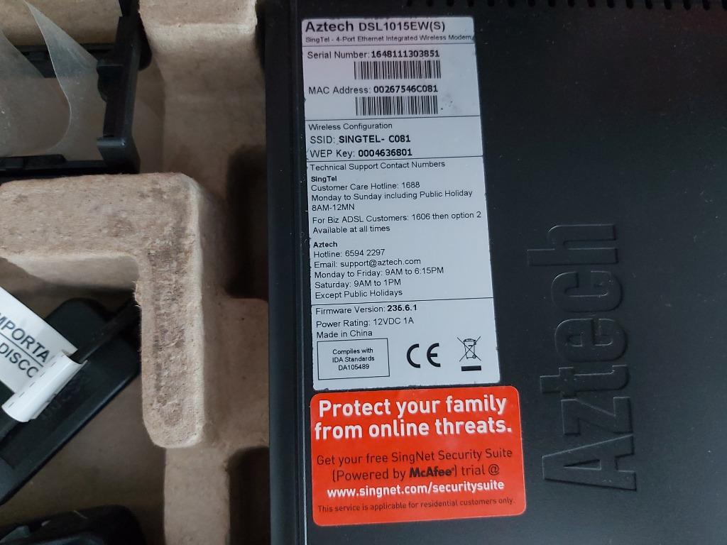 Ethernet Integrated Wireless-G Modem Aztech ADSL2/2+4Port @ P1800 Each ...