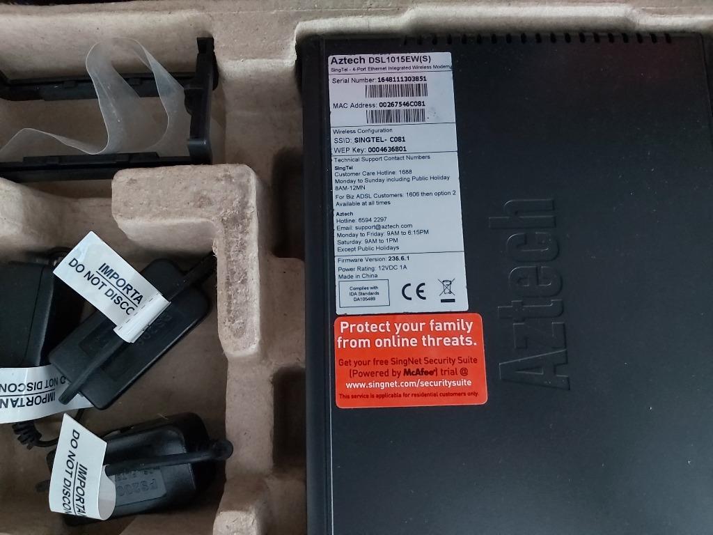 Ethernet Integrated Wireless-G Modem Aztech ADSL2/2+4Port @ P1800 Each ...