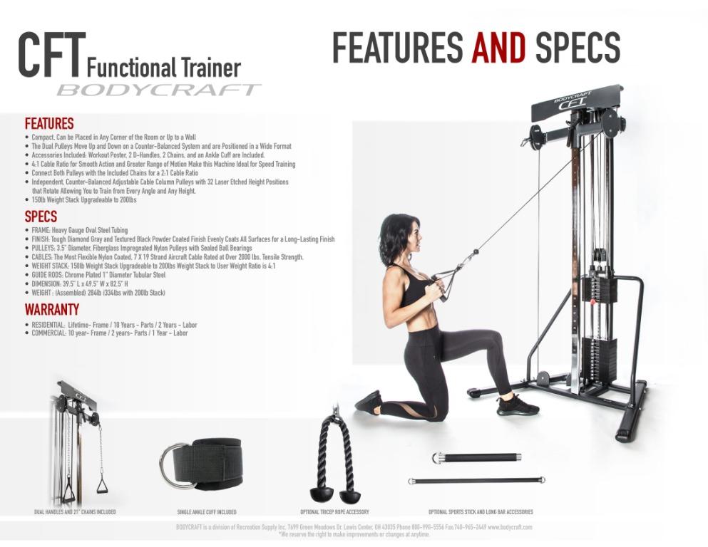 BODYCRAFT CFT FUNCTIONAL TRAINER (Self Assembly & Assembled), Sports ...