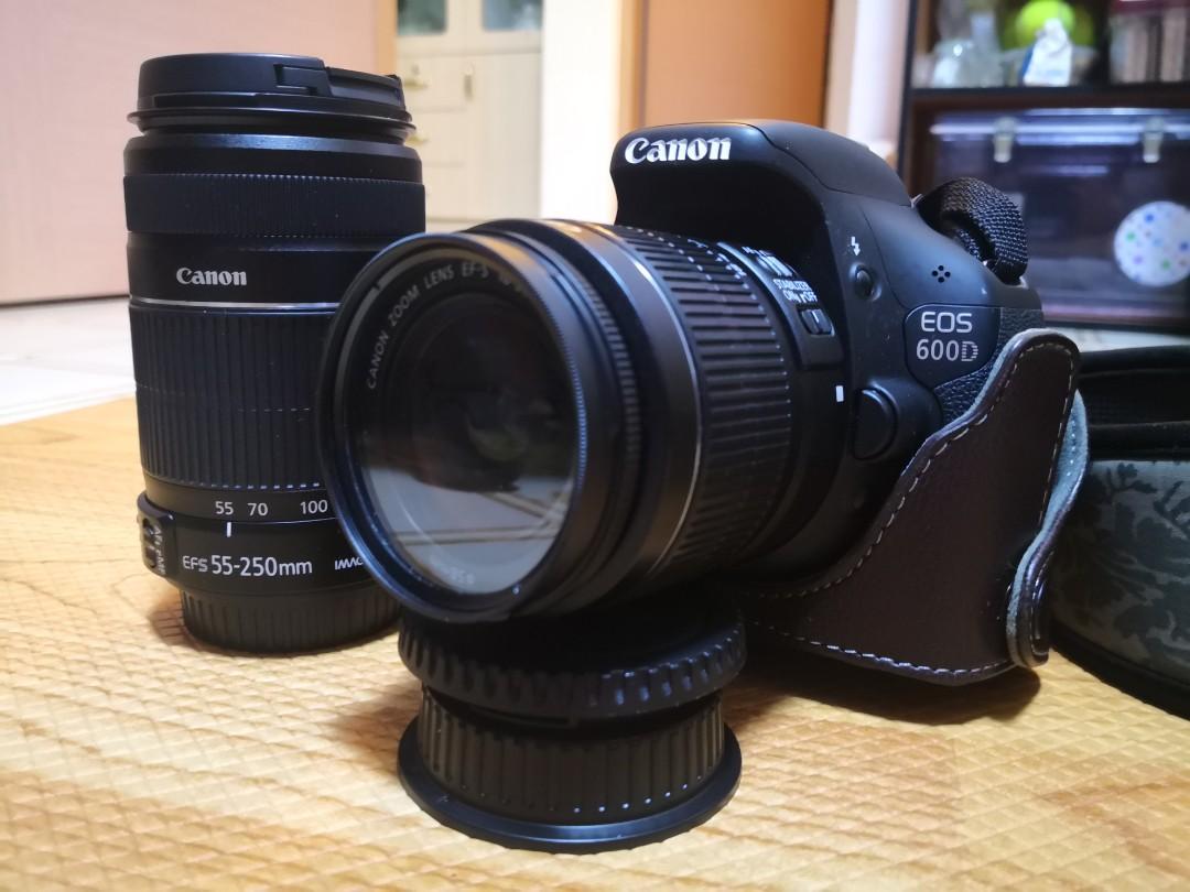 Canon EOS 600D with lenses and camera casing, Photography, Cameras on ...