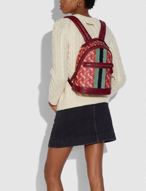 Coach barrow backpack with horse and carriage print and varsity, Women ...