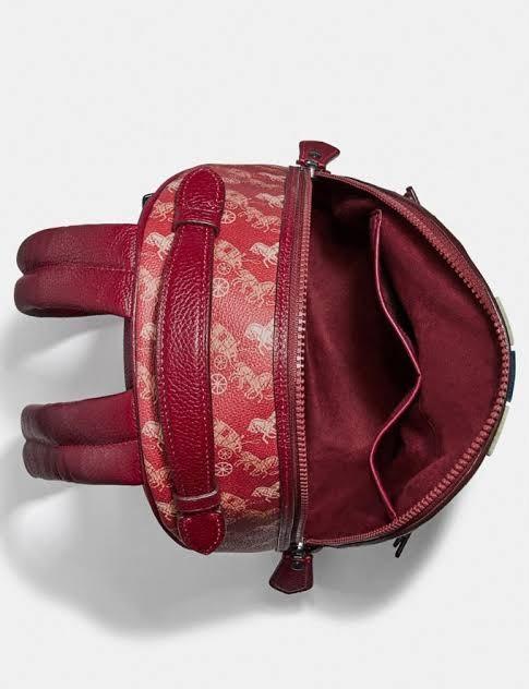 Coach barrow backpack with horse and carriage print and varsity, Women ...