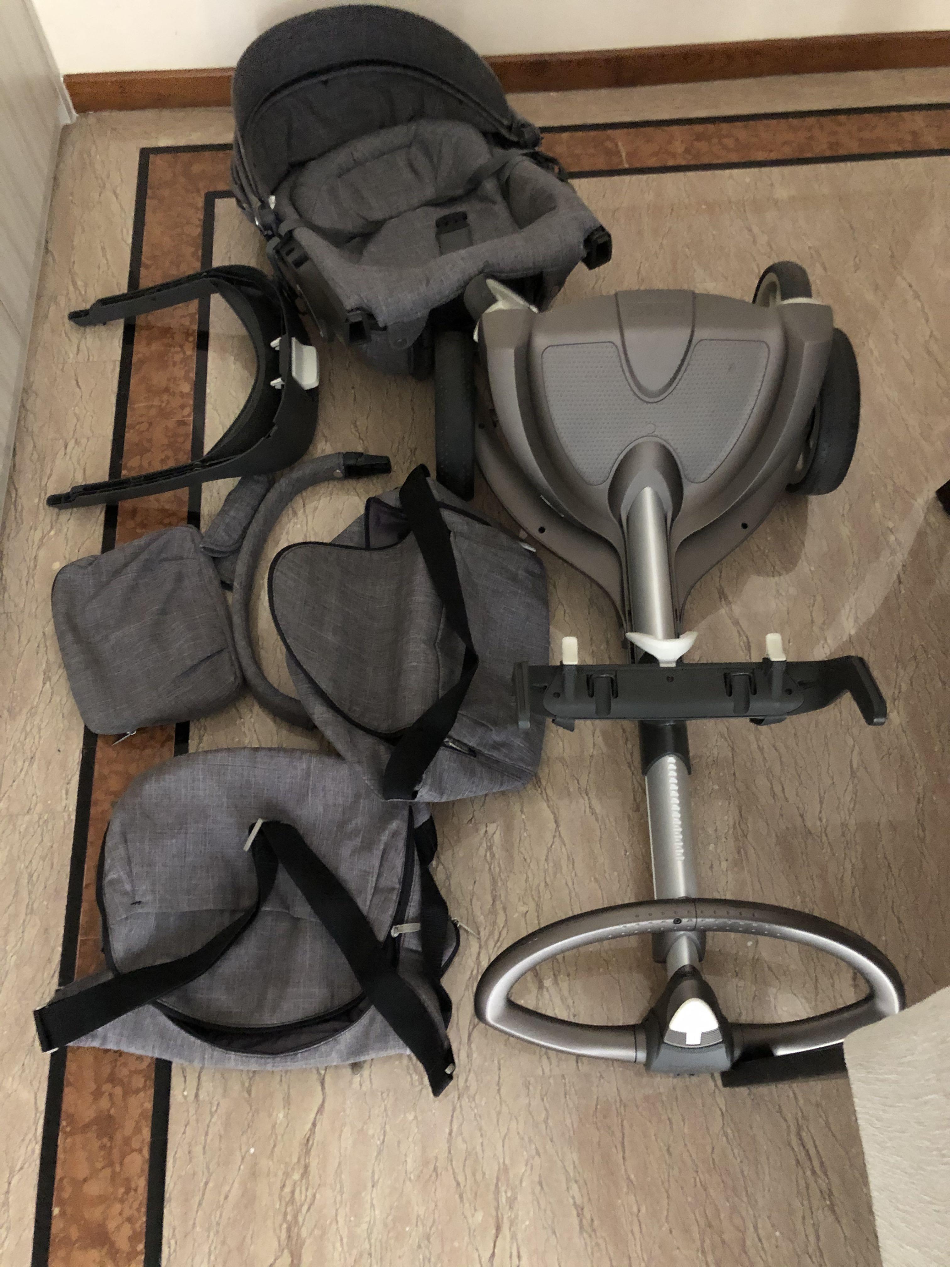 Complete Stokke Stroller Xplory with carrycot In black, Babies & Kids ...