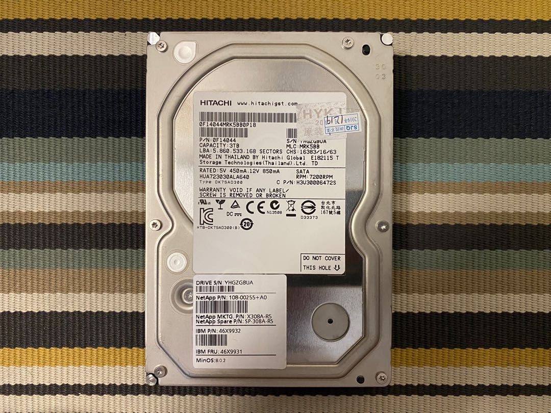 Hitachi 3TB Desktop Hard Drive 3.5” Enterprise Hard Disk, Computers ...