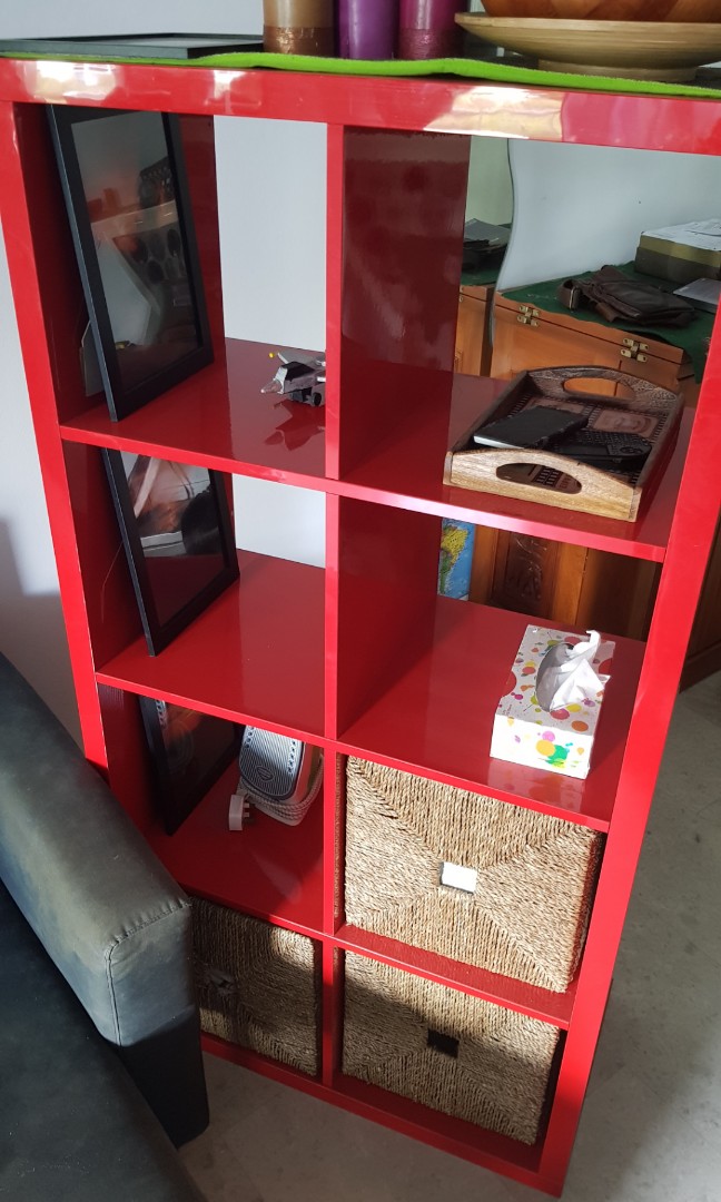 IKEA KALLAX shelving unit, red, Furniture & Home Living, Furniture ...
