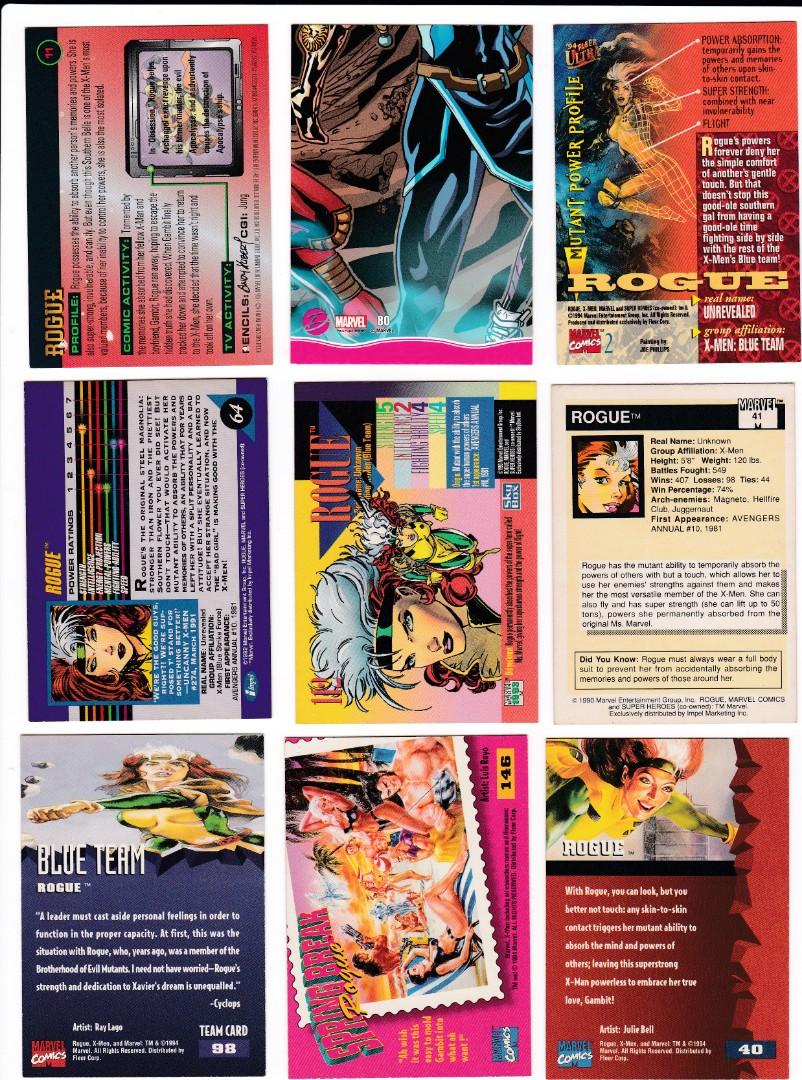 Marvel X-Men Rogue cards, Hobbies & Toys, Toys & Games on Carousell