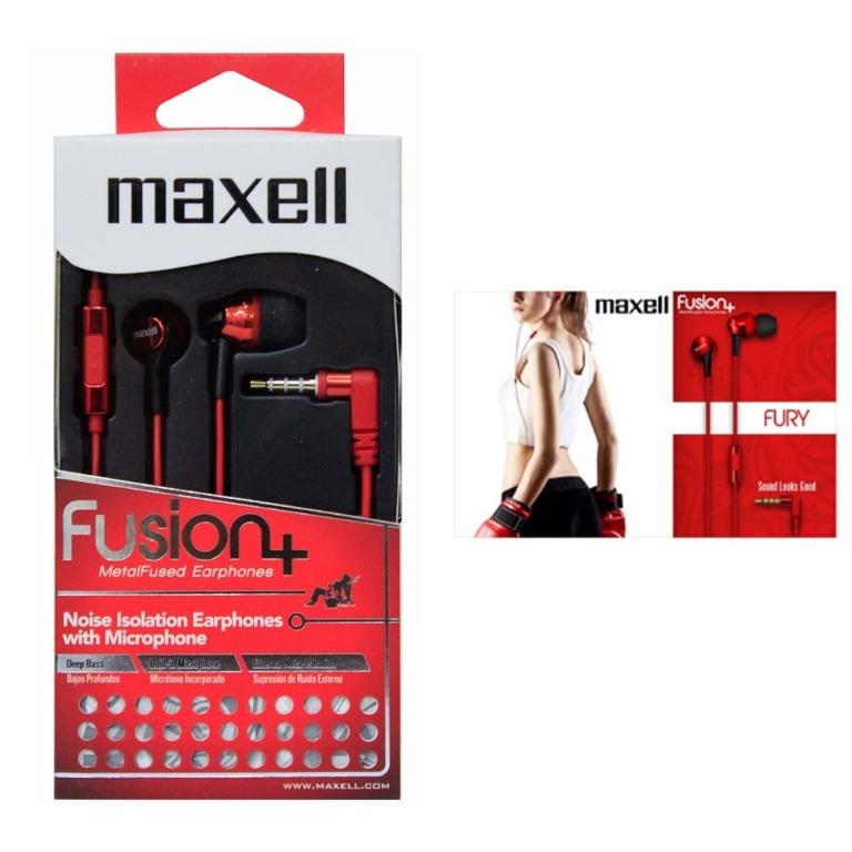 Maxell Fusion+ Ear Buds with Built-in earphone Microphone Fury for ...