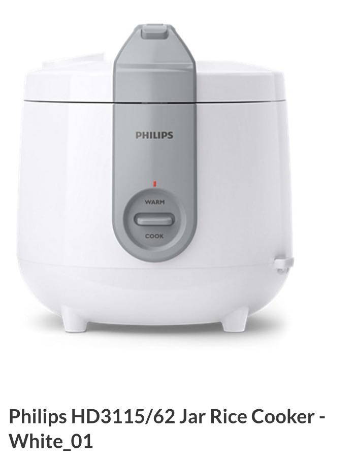 Philips rice cooker HD3115, TV & Home Appliances, Kitchen Appliances ...