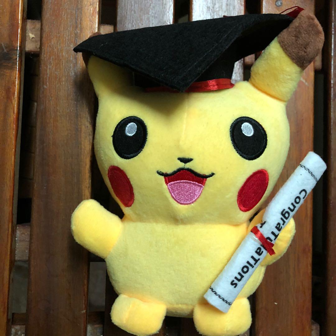 Pikachu Graduation plushie, Hobbies & Toys, Toys & Games on Carousell