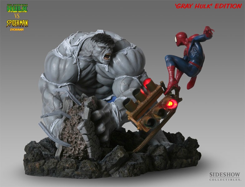 [RARE] Sideshow Spiderman vs Grey Hulk Exclusive Sample, Hobbies & Toys ...