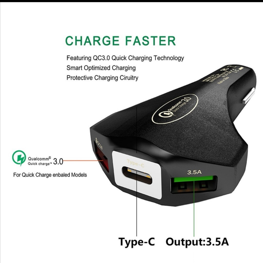 Type C Universal Car Charger QC 3.0 Supercharge, Mobile Phones ...