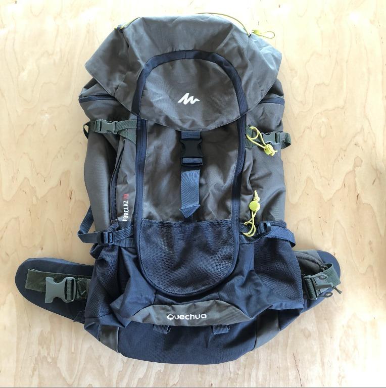 2nd Hand Quechua Forclaz 70L Backpack (Khaki), Hobbies & Toys, Travel, Travel Essentials ...