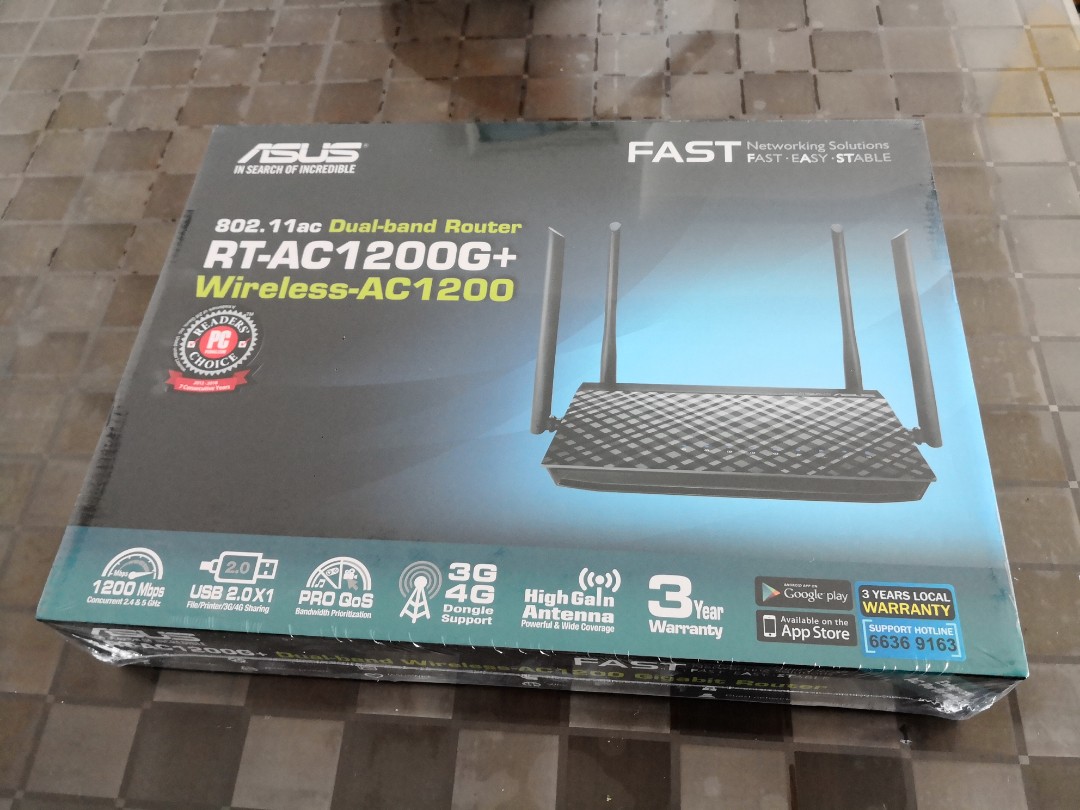 ASUS RT-AC 1200G+ Dual Band Router BNIB, Computers & Tech, Parts ...