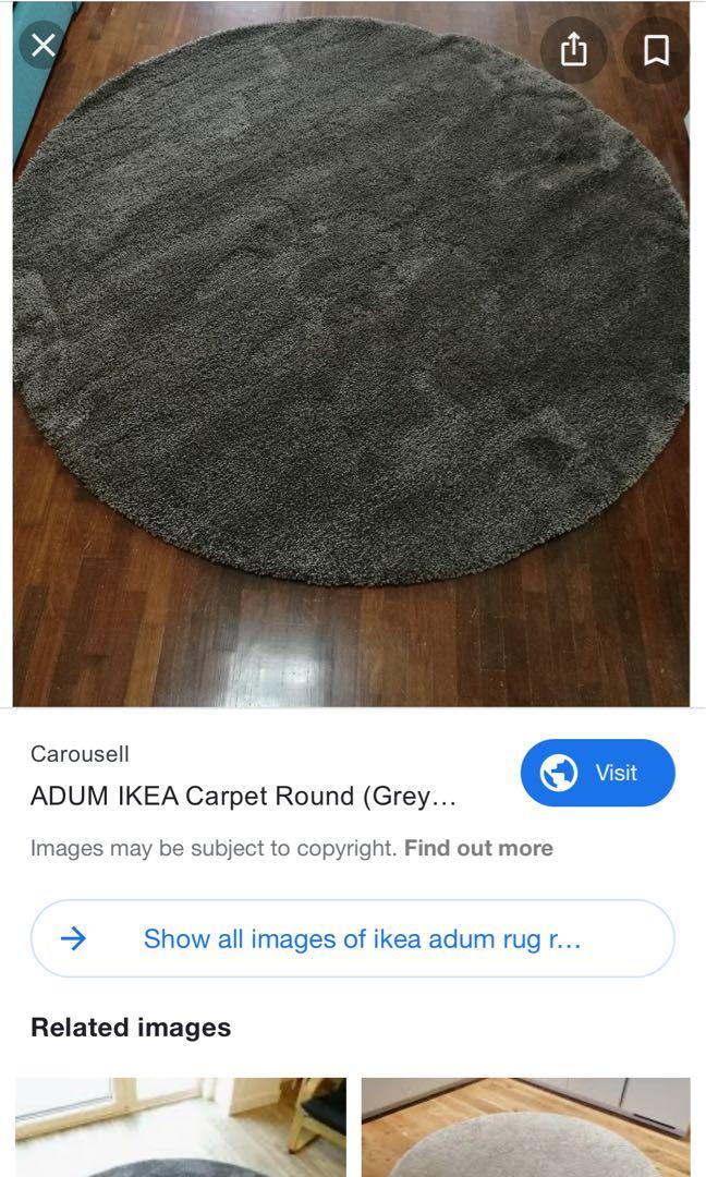 IKEA Adum Rug round, Furniture & Home Living, Home Decor, Carpets, Mats ...
