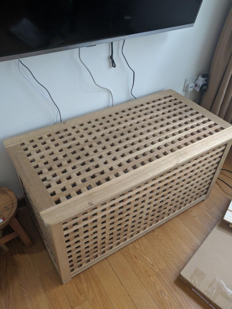 IKEA HOL ACACIA Large Wooden Storage box, Furniture & Home Living, Furniture, Tables & Sets on ...
