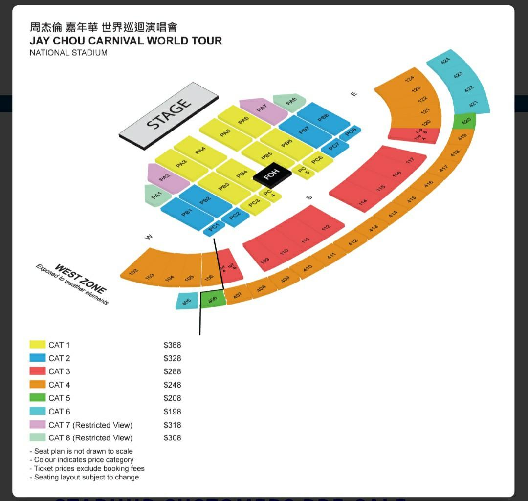 11 Jan (CAT 2 Ticket) Jay Chou Concert 2020, Tickets & Vouchers, Event ...