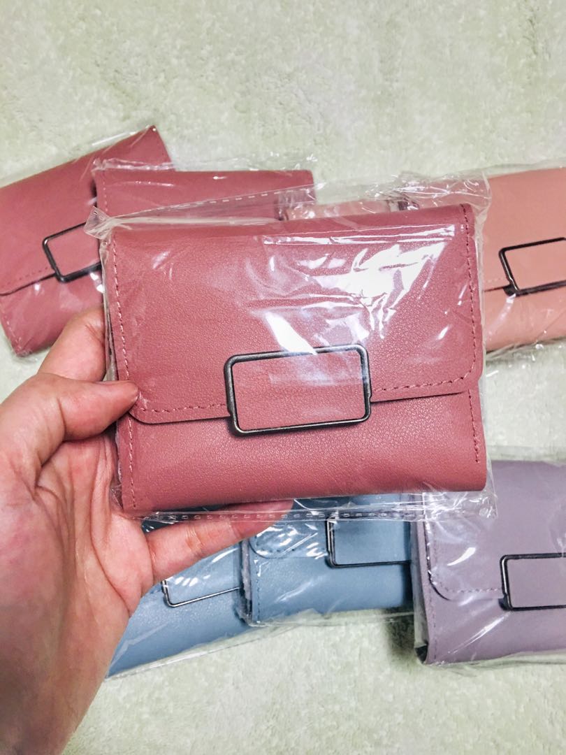 KOREAN SQUARE TWO FOLD BUCKLE WALLET, Women's Fashion, Bags & Wallets ...