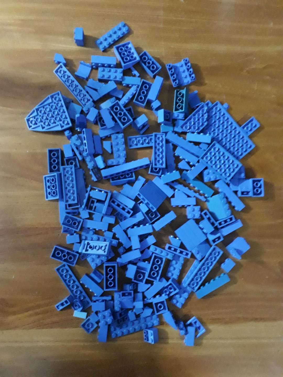 Lego assorted blue bricks, Hobbies & Toys, Toys & Games on Carousell
