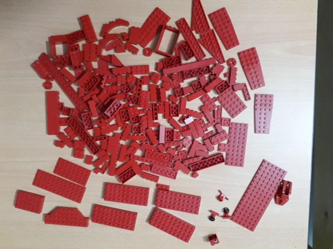 LEGO assorted red bricks, Hobbies & Toys, Toys & Games on Carousell