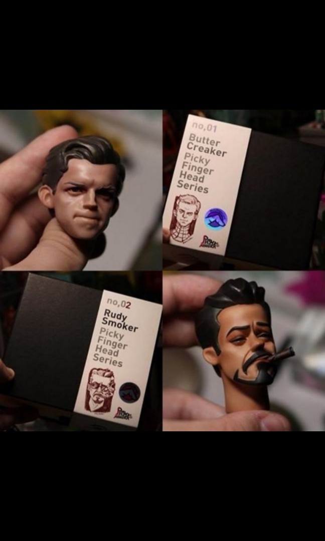 Picky Finger Tony Stark and Peter Parker 1/6 Head Sculpt, Hobbies ...