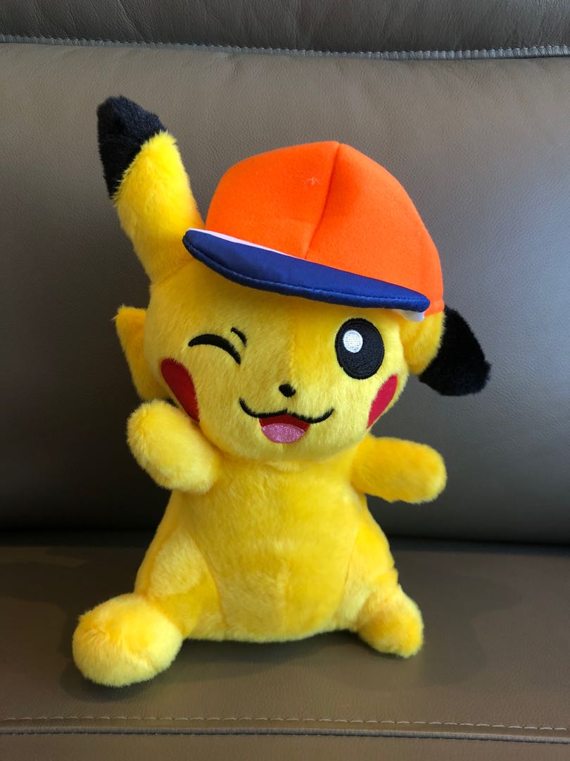 Pikachu - Winking with hat, Hobbies & Toys, Toys & Games on Carousell