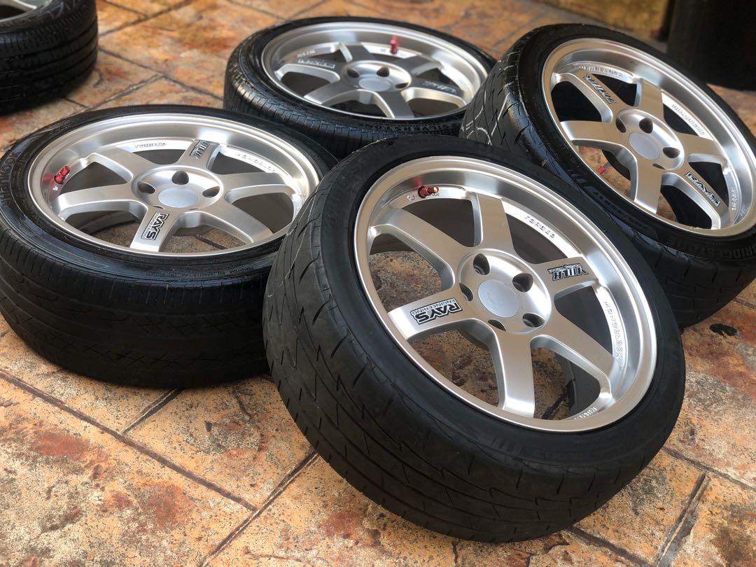 Rim TE37 Copy Ori 17x7.5jj 5x114, Auto Accessories on Carousell